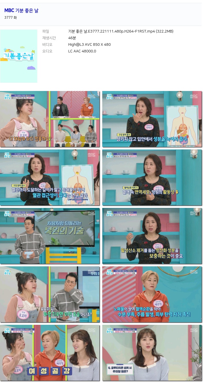 [MBC] 기분 좋은 날.E3777.221111.480p.H264-F1RST 저장 - 파일썬