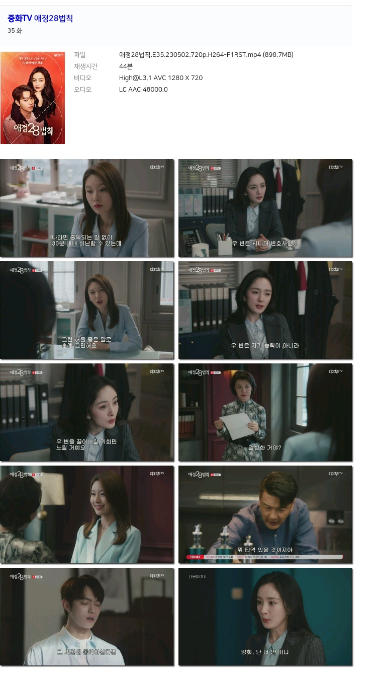 [중화TV] 애정28법칙.E35.230502.720p.H264-F1RST 저장 - 파일썬