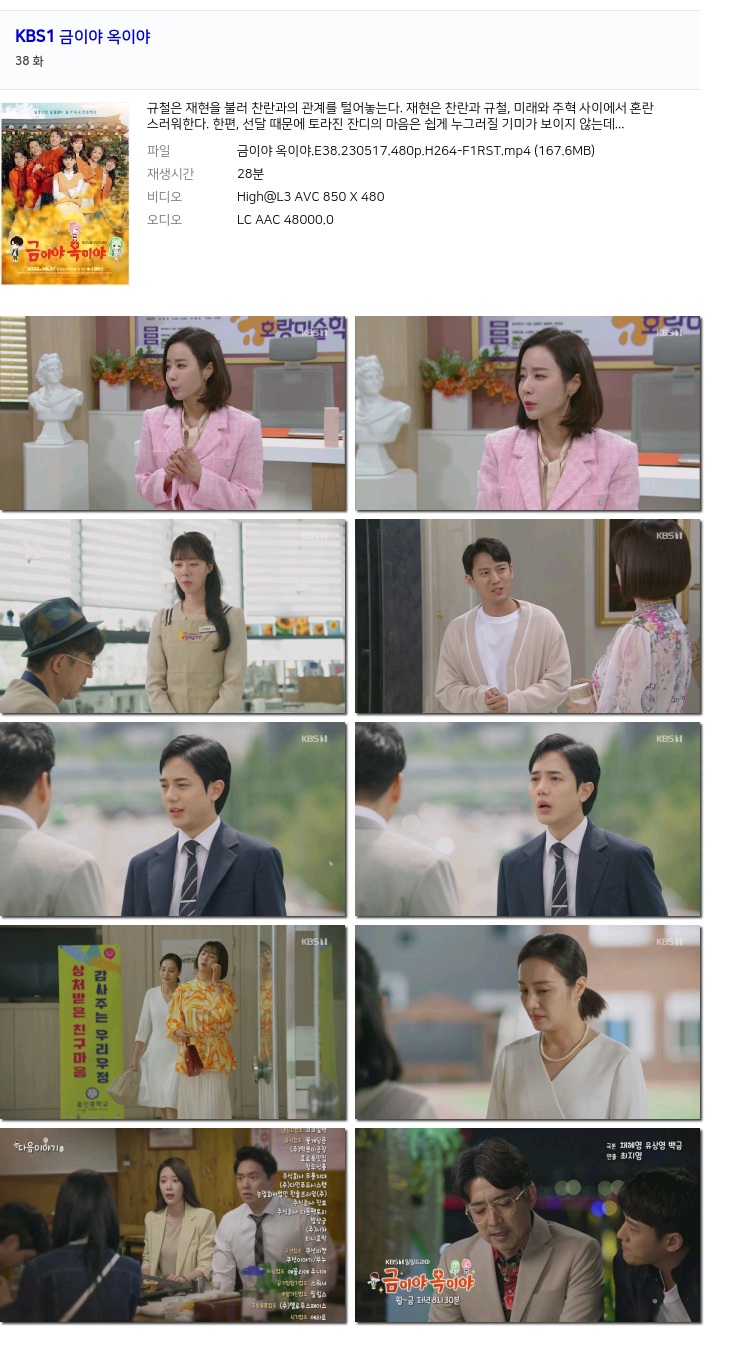 [KBS1] 금이야 옥이야.E38.230517.480p.H264-F1RST 저장 - 파일썬