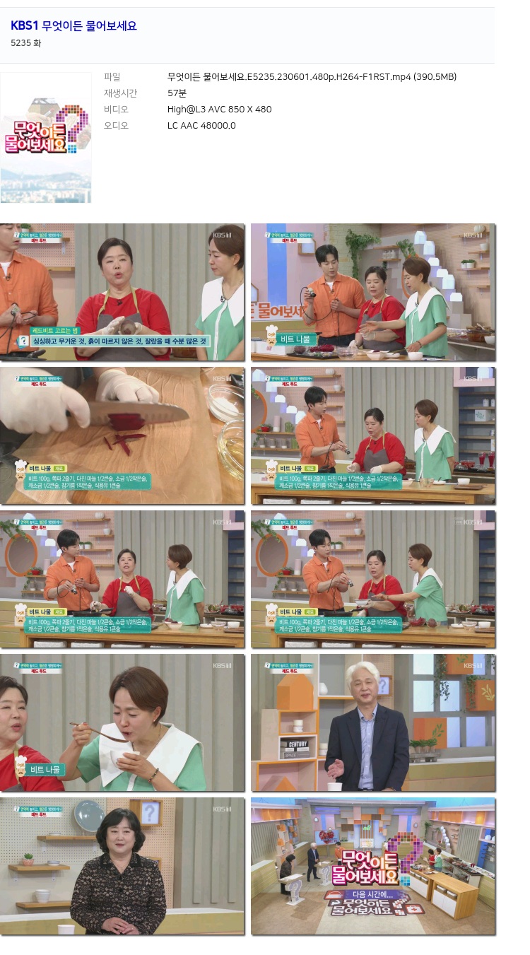 [KBS1] 무엇이든 물어보세요.E5235.230601.480p.H264-F1RST 저장 - 파일썬