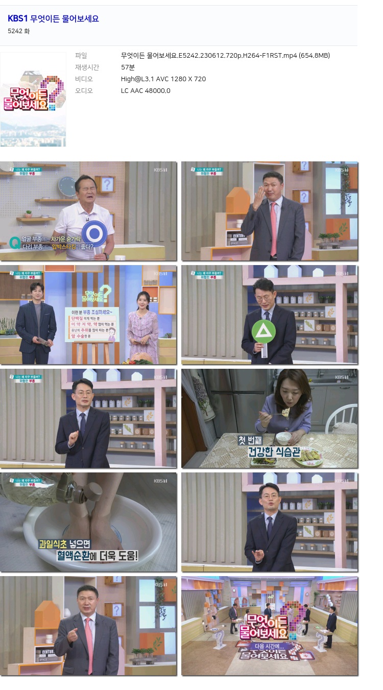 [KBS1] 무엇이든 물어보세요.E5242.230612.720p.H264-F1RST 저장 - 파일썬
