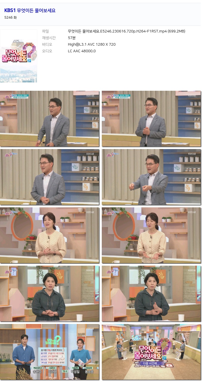 [KBS1] 무엇이든 물어보세요.E5246.230616.720p.H264-F1RST 저장 - 파일썬 - 파일썬