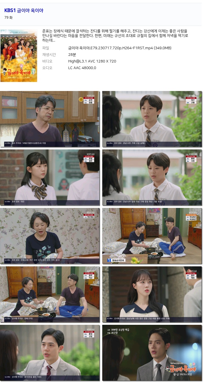 [KBS1] 금이야 옥이야.E79.230717.720p.H264-F1RST 저장 - 파일썬