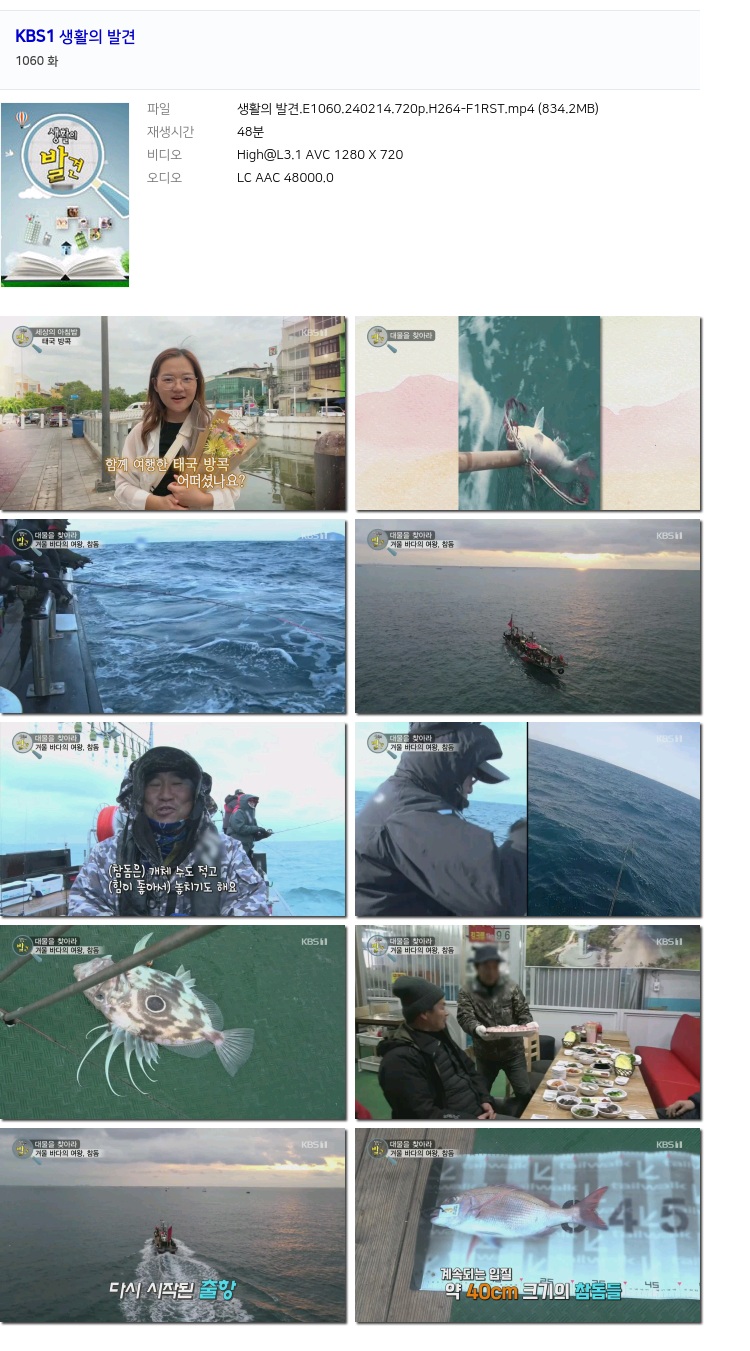 [KBS1] 생활의 발견.E1060.240214.720p.H264-F1RST 저장 - 파일썬