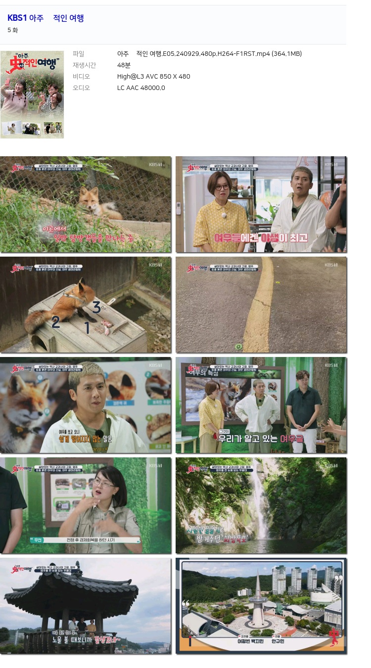 [KBS1] 아주 史적인 여행.E05.240929.480p.H264-F1RST 저장 - 파일썬